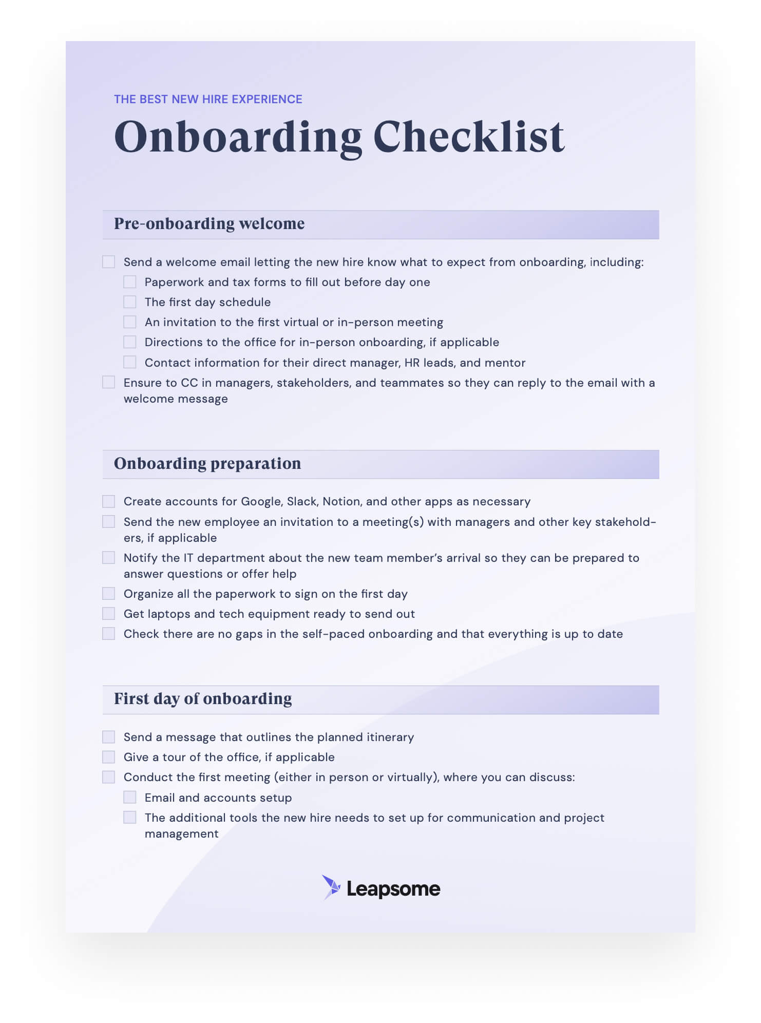 Employee Onboarding Checklist | Guide & Downloadable PDF